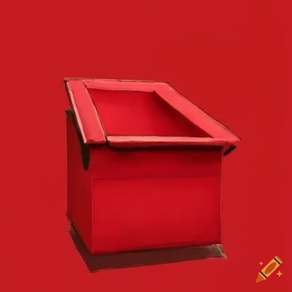 Red minimalist box on Craiyon