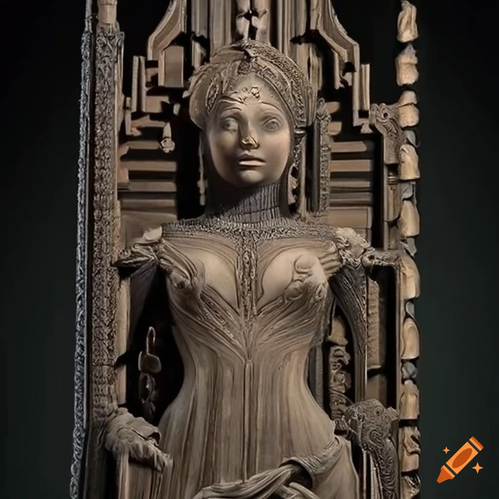 Sapphire ebony architectural stave carving