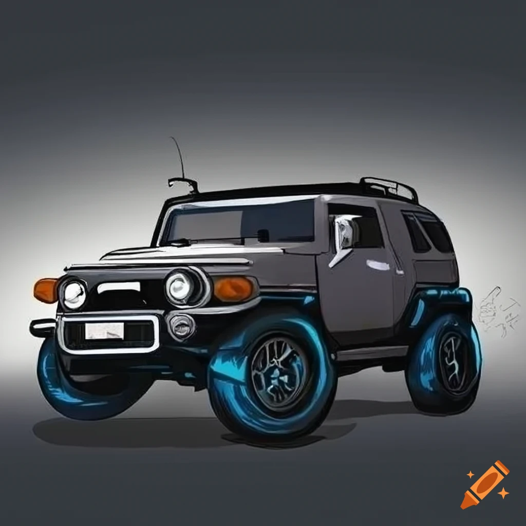 Line drawing of a toyota fj cruiser