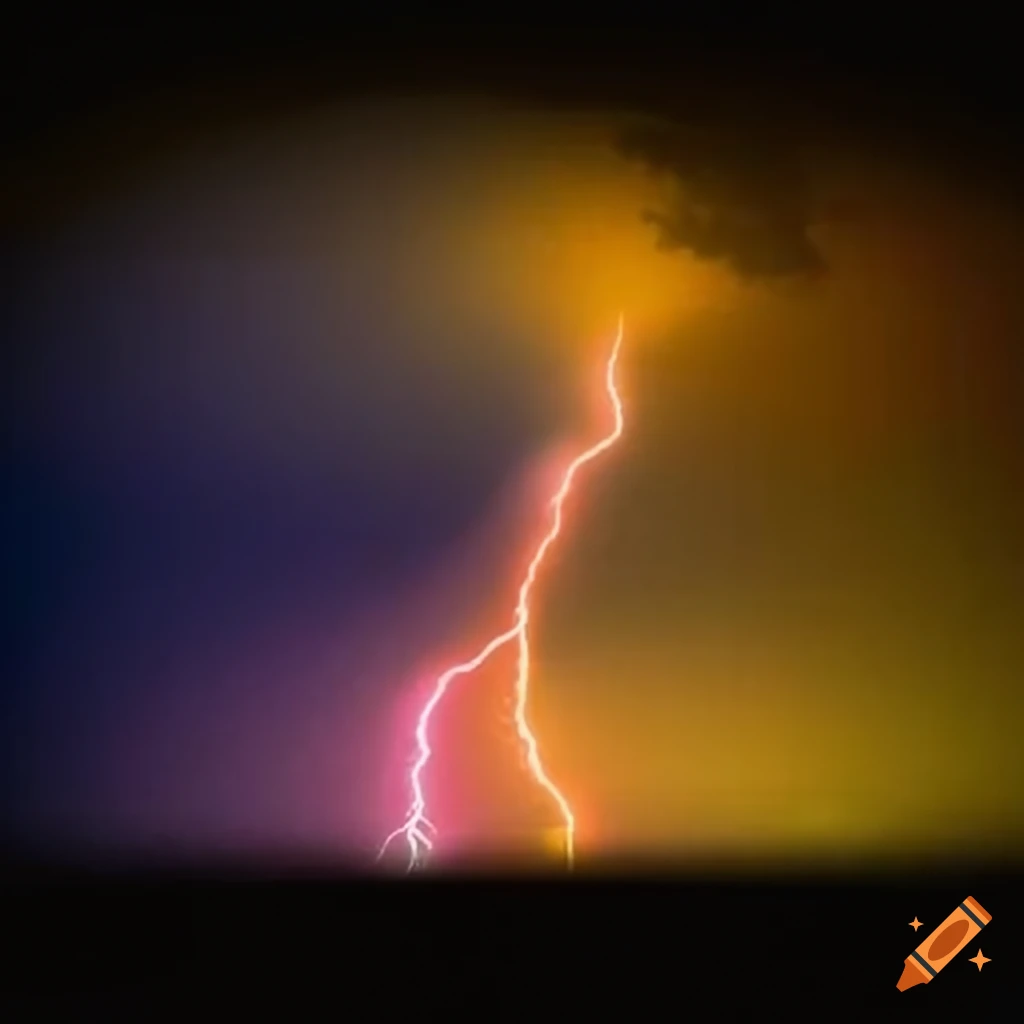 Plains with storm and lightning in the background and darken sky on Craiyon