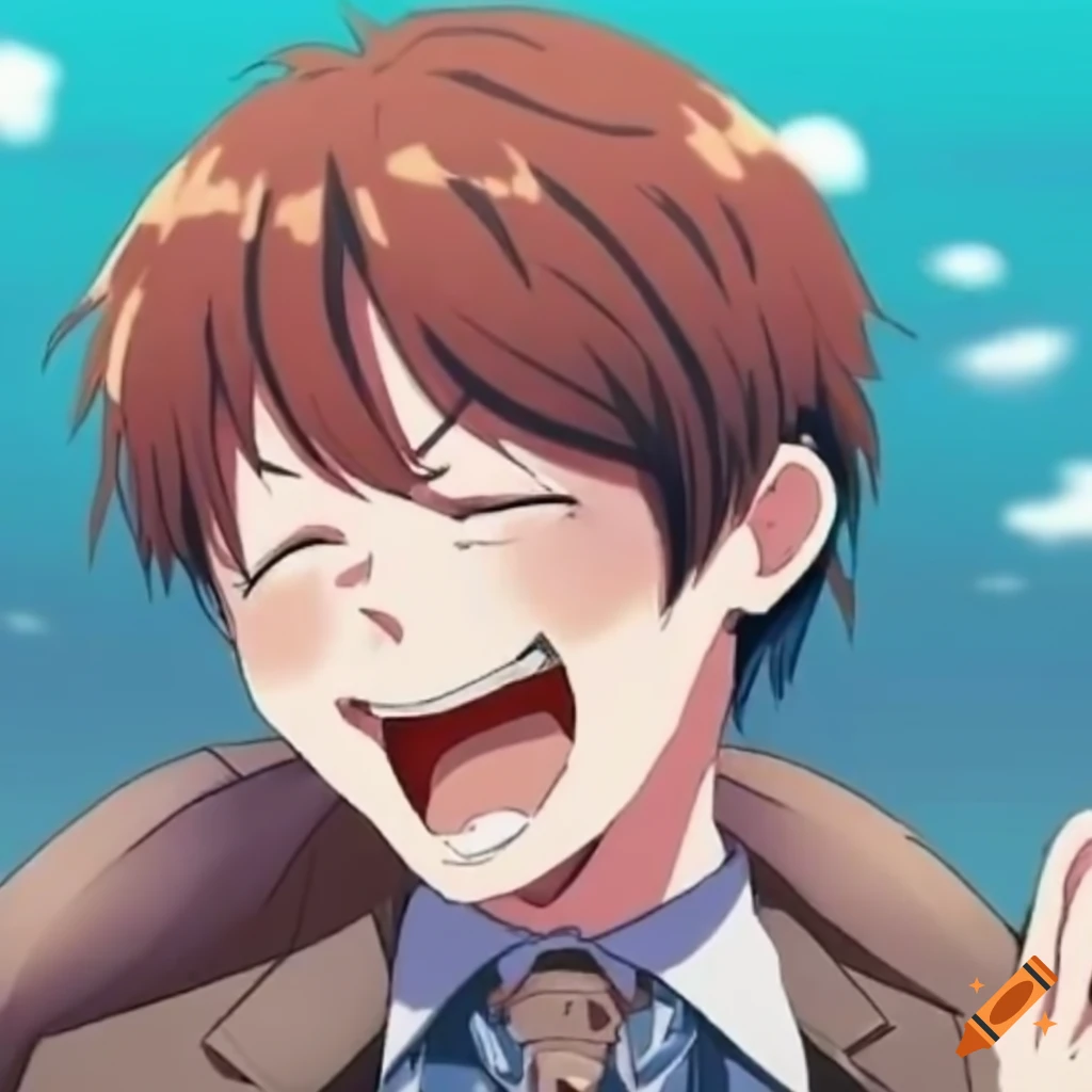 Anime kid with unique and unpredictable laughter on Craiyon