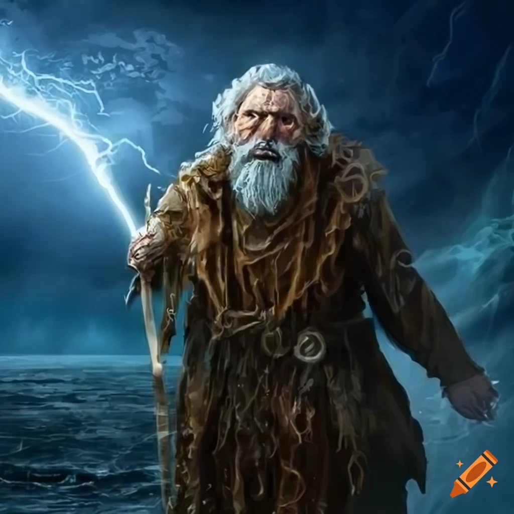 Illustration of perun, slavic god of thunderstorms and lightning on Craiyon