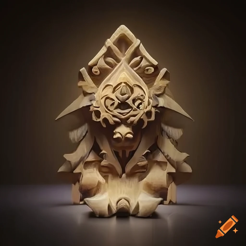 Detailed ivory sapphire carving with zelda game motif