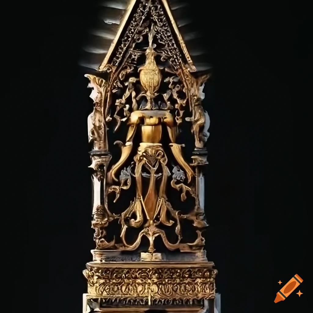 Gilded Ebony 'Architectural Stave carving' artwork in high-definition ...