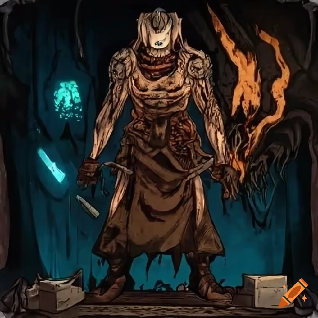 Ethereal spectral creature in the darkest dungeon style on Craiyon