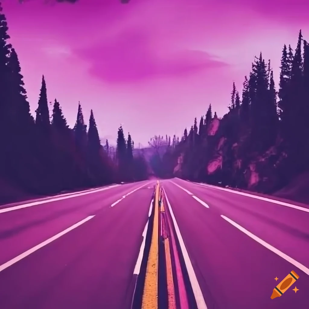 Vibrant pink road on Craiyon