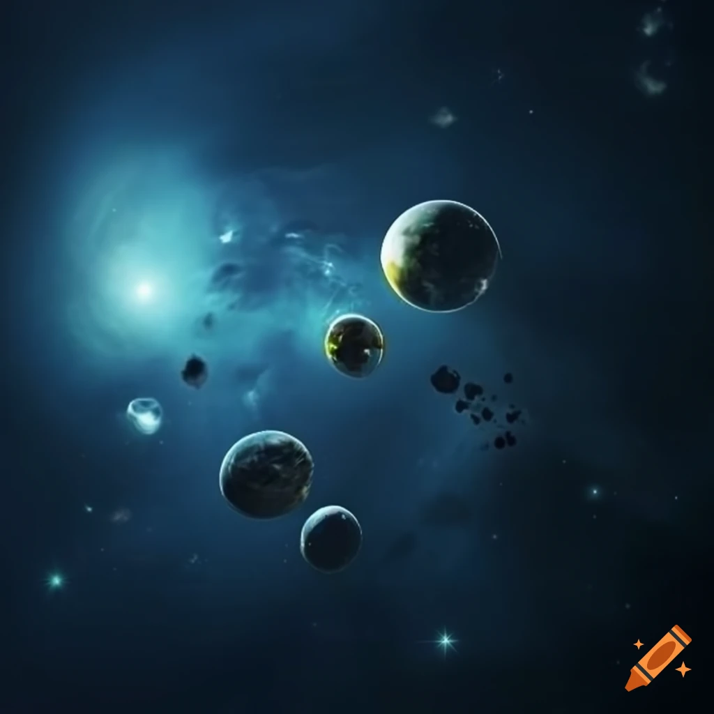Computer in outer space with ai technology on Craiyon