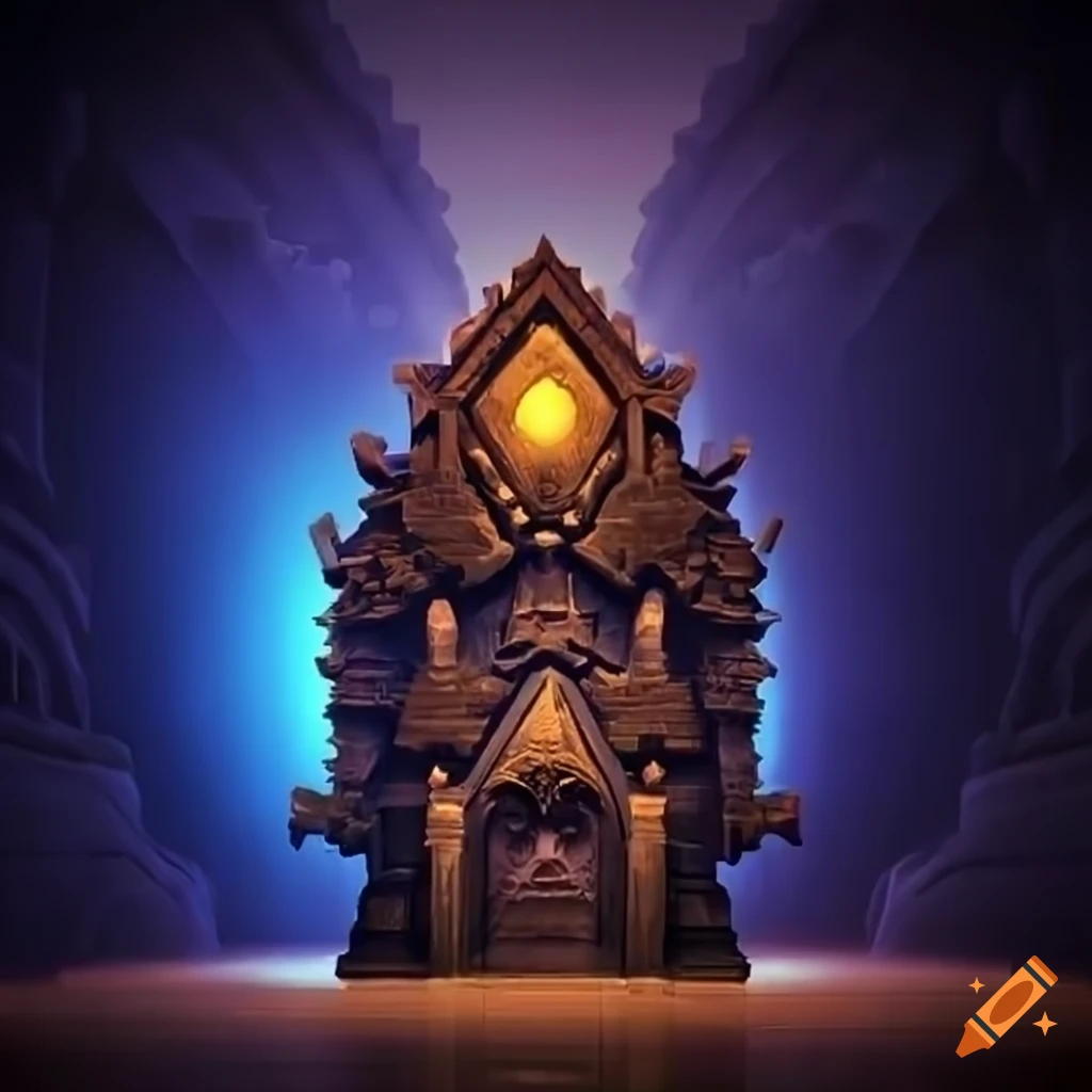 3D rendering of a dungeon boss in 'Architectural Stave carving' style ...