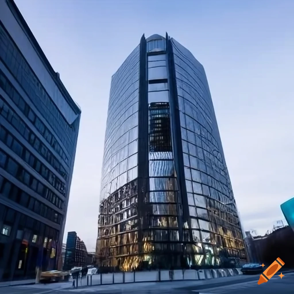 Futuristic bank building design on Craiyon