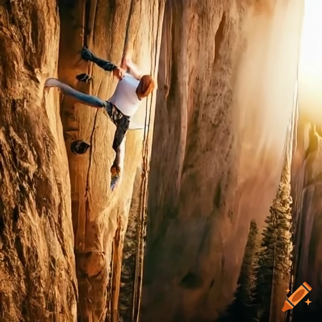 Image of a strong climber in a national park on Craiyon