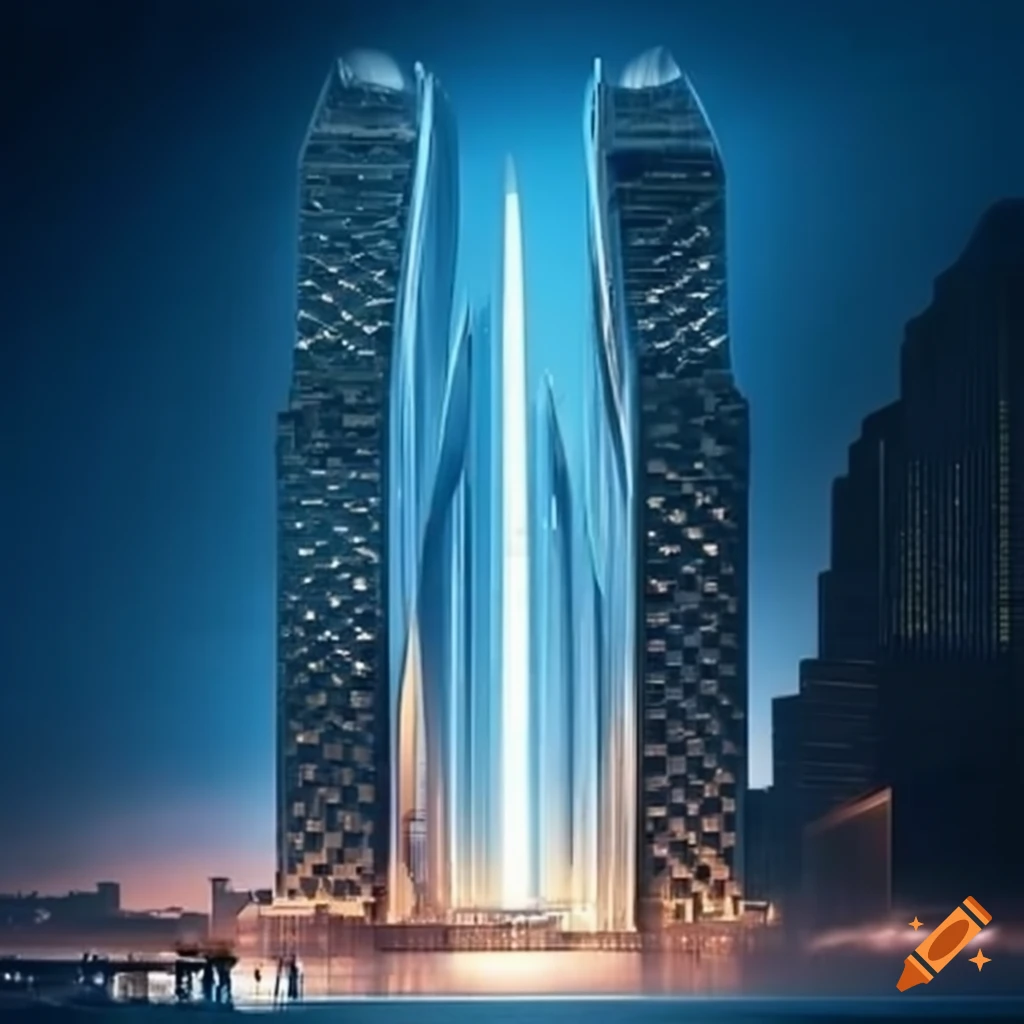 Sleek futuristic skyscraper