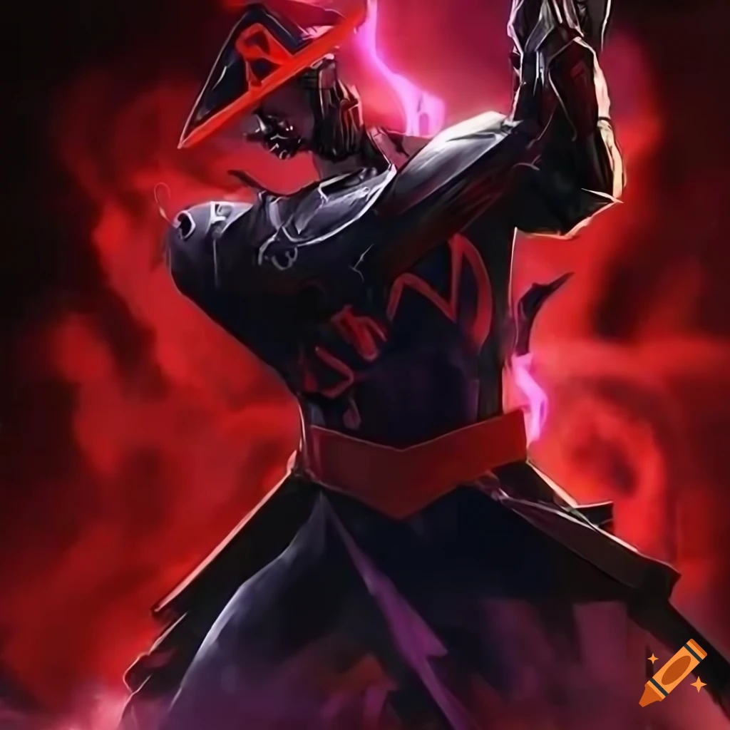 Dark raiden unleashing crimson lightning artwork on Craiyon