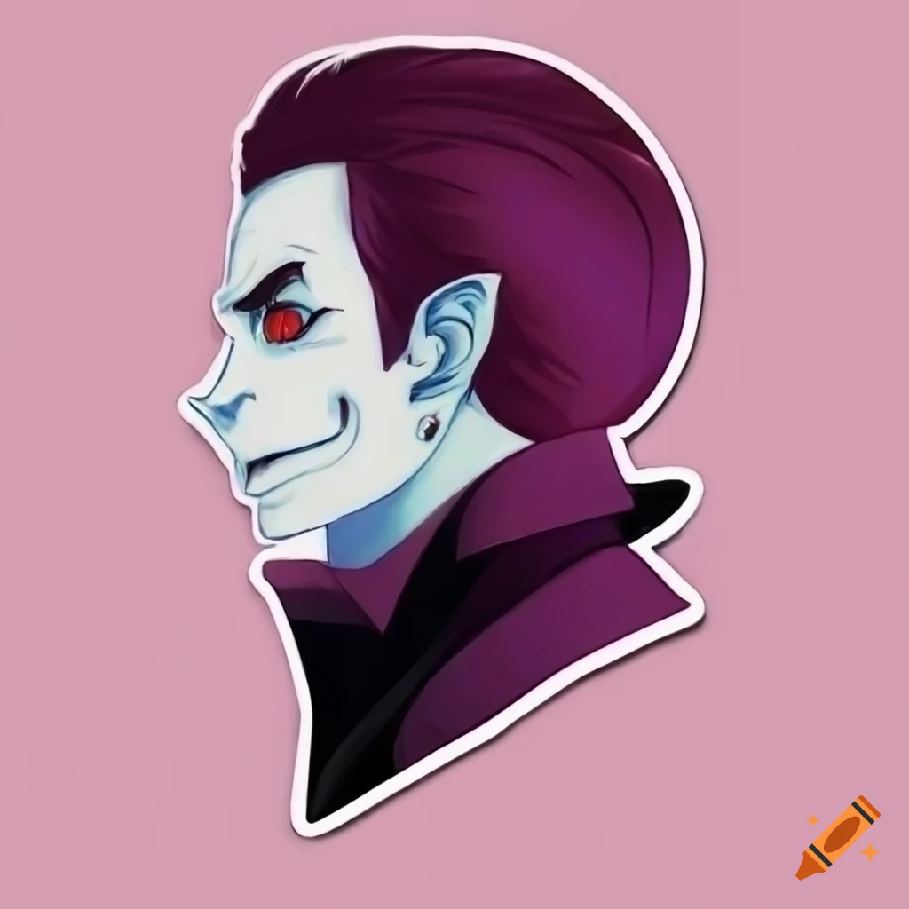 Sticker of a vampire's side profile on Craiyon
