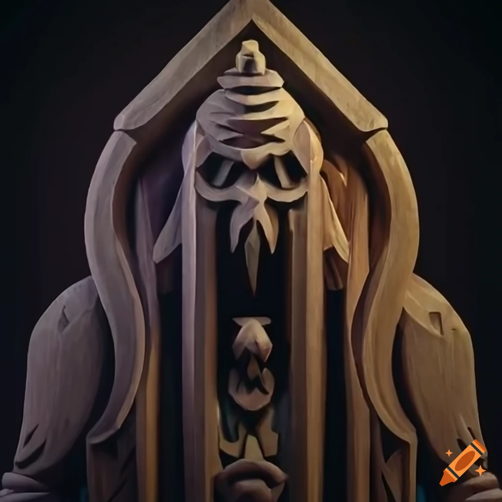 Exquisite artwork of Zelda bosses in architectural stave carving style ...