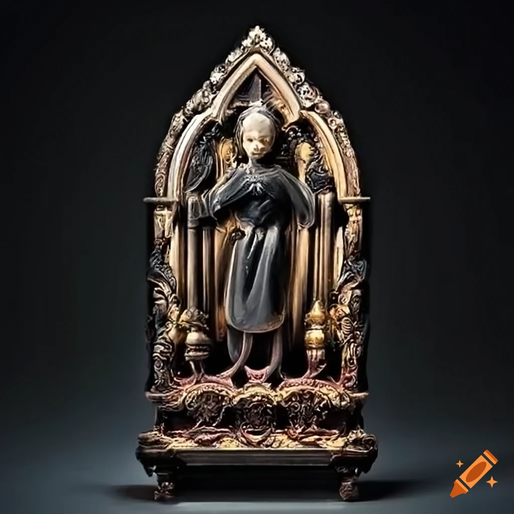 Gilded ebony 'architectural stave carving' artwork in high-definition ...