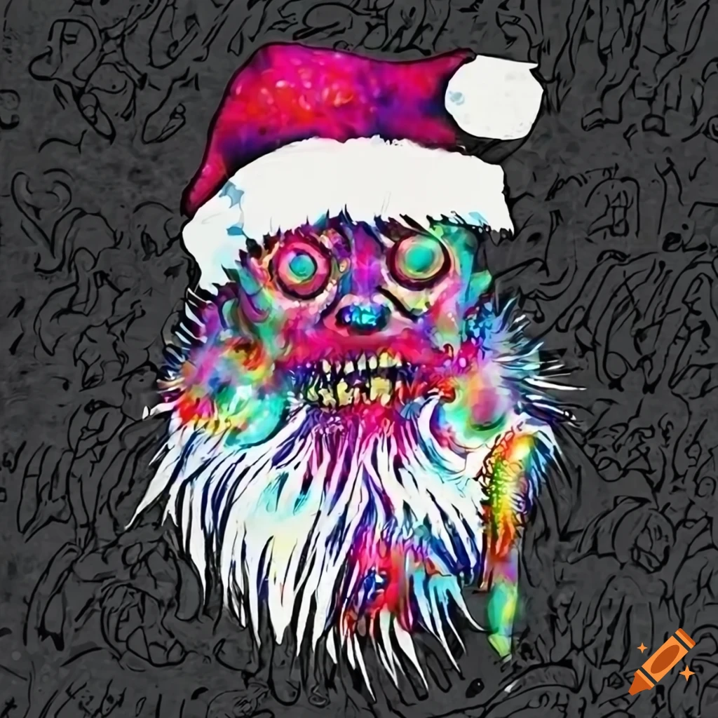Neon zombie santa claus t-shirt design