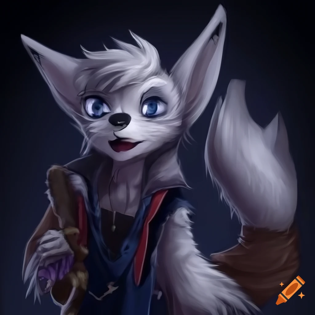 A very sad fox wiht big blue eyes is wearing a red suit and top hat tim ...