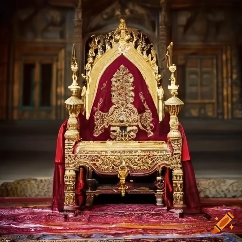 Indian king's throne with durbar and flambeau on Craiyon