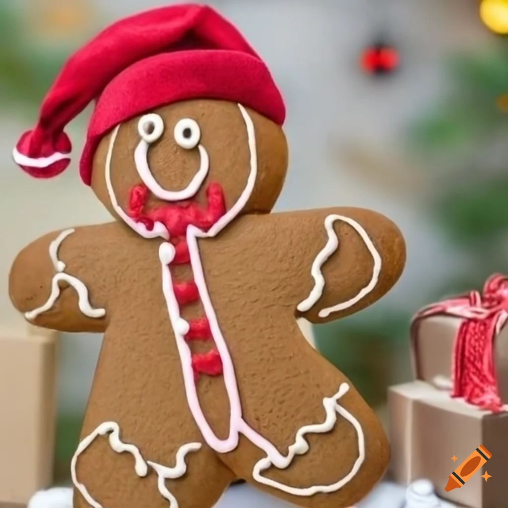 Festive gingerbread man for Christmas greetings on Craiyon