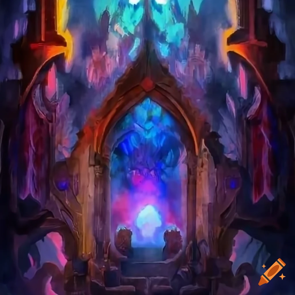 Castle in a galaxy field spell card artwork by kazuki takahashi on Craiyon
