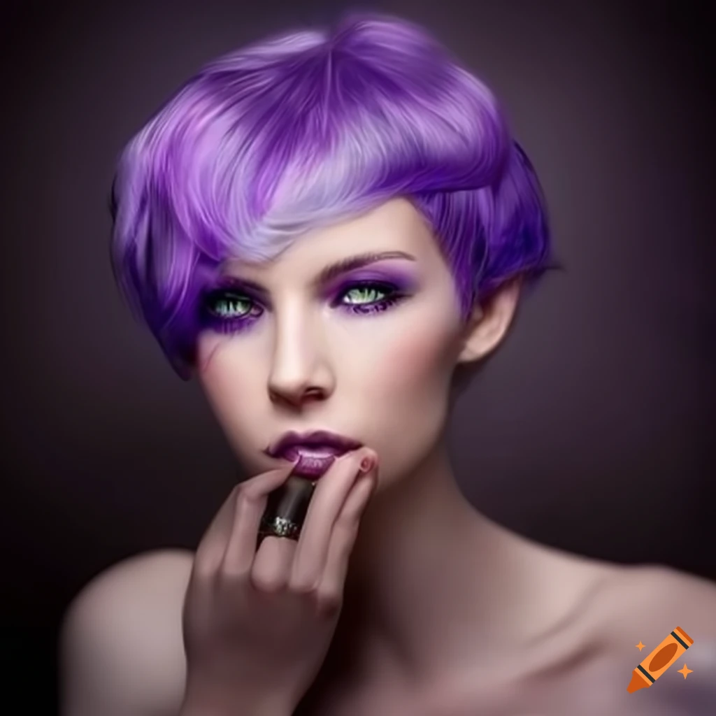 Violet-haired fantasy woman
