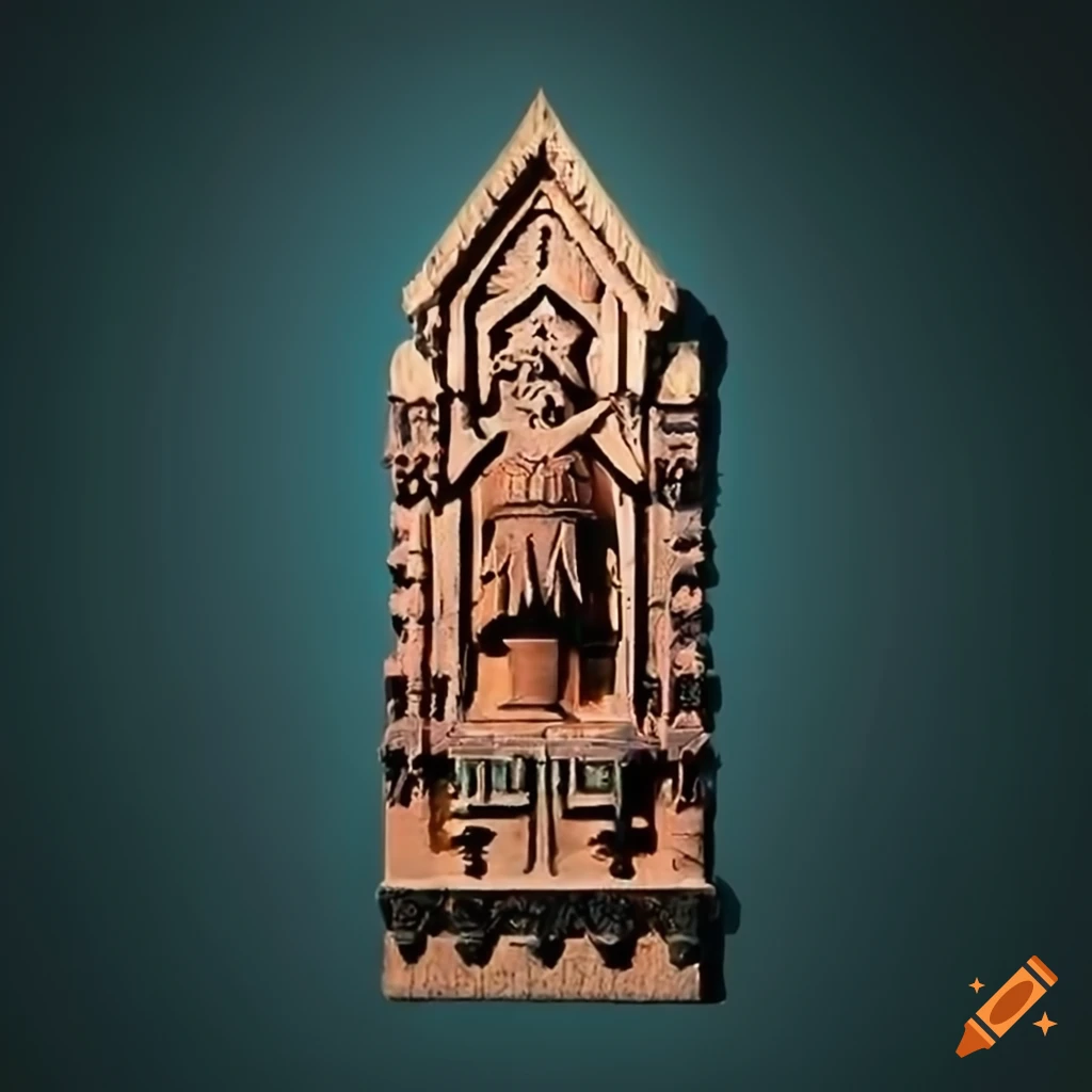 Detailed architectural stave carving artwork on Craiyon