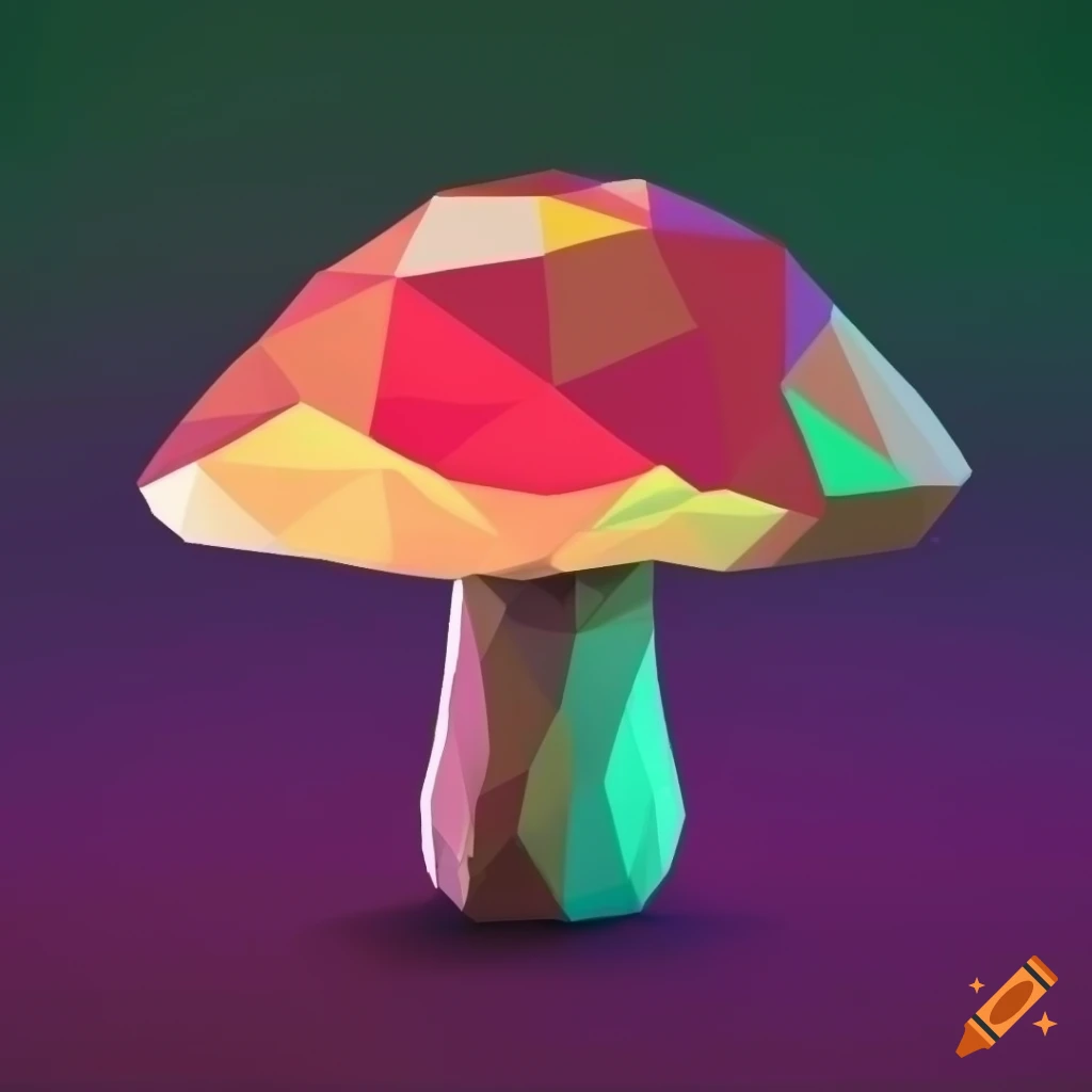 Low poly mushroom logo design on Craiyon