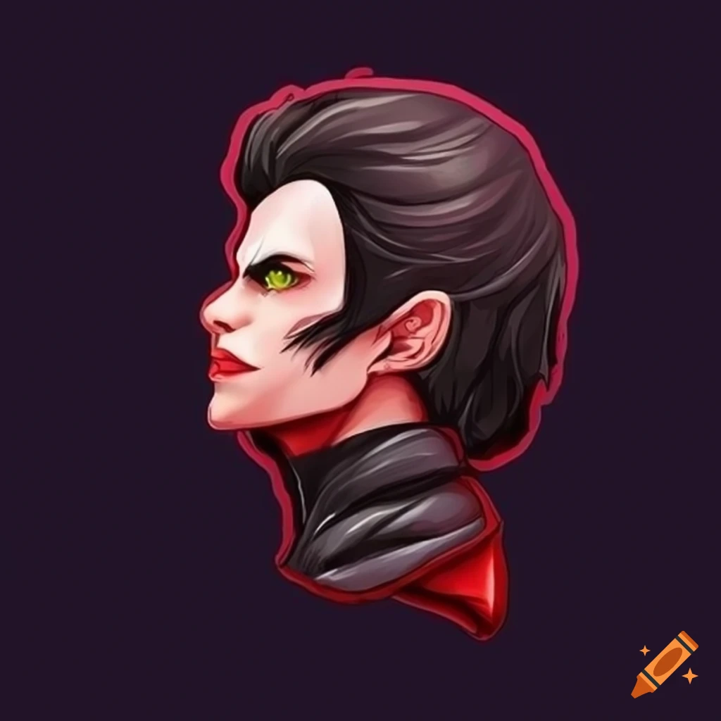 Vampire sticker with side profile of head on Craiyon