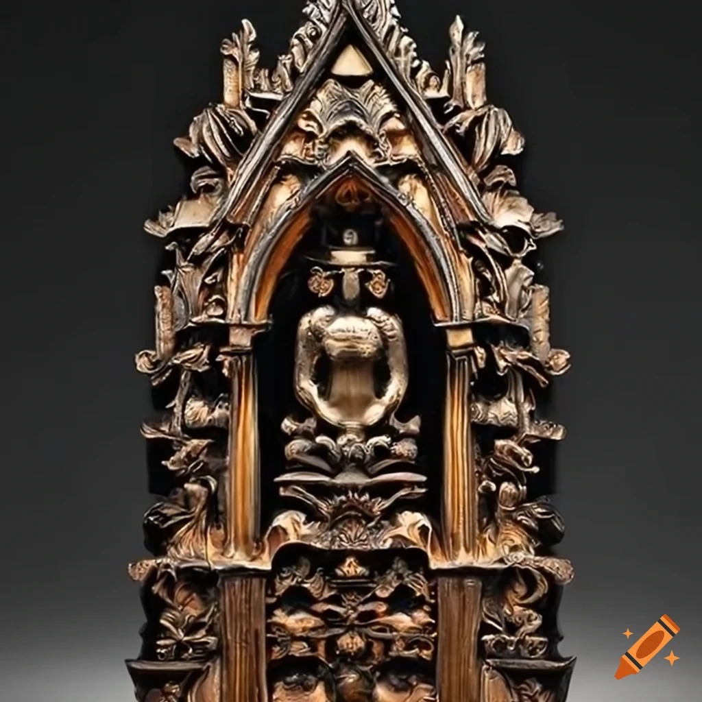 Detailed carving with silver motif