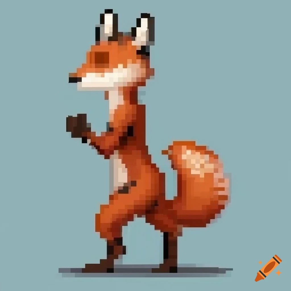 Male anthropomorphic fox in casual attire walking in a park in ...