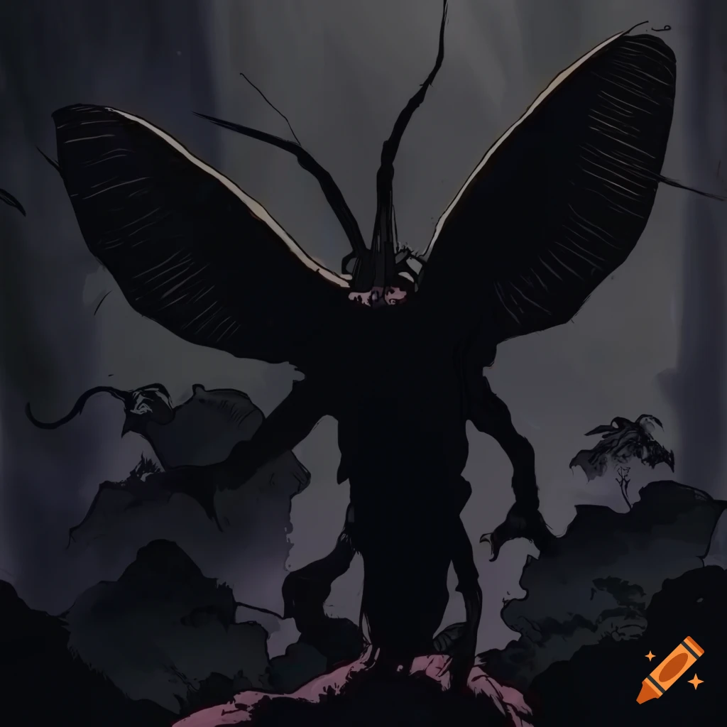 Colorful 90's manga illustration of a moth insect on white background ...