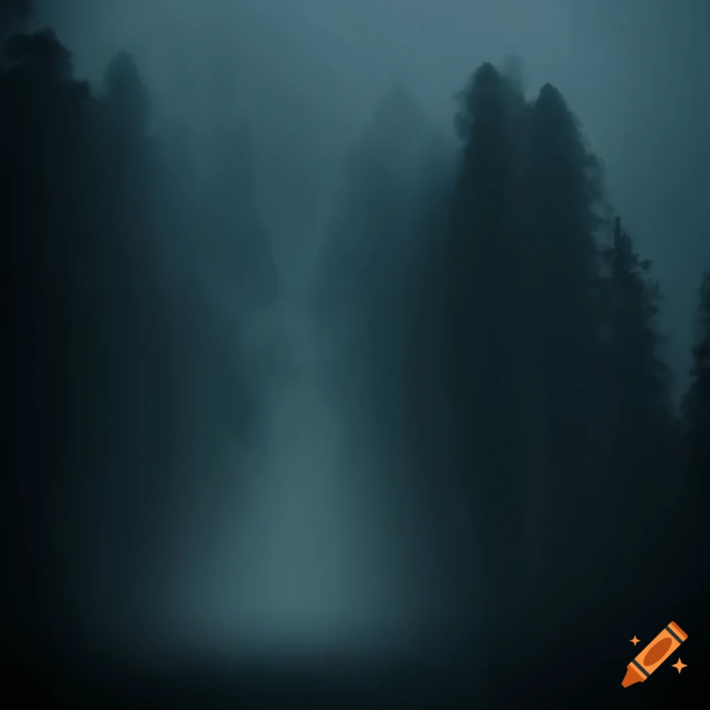 Psychedelic mountain forest with vhs-style glitch effect on Craiyon