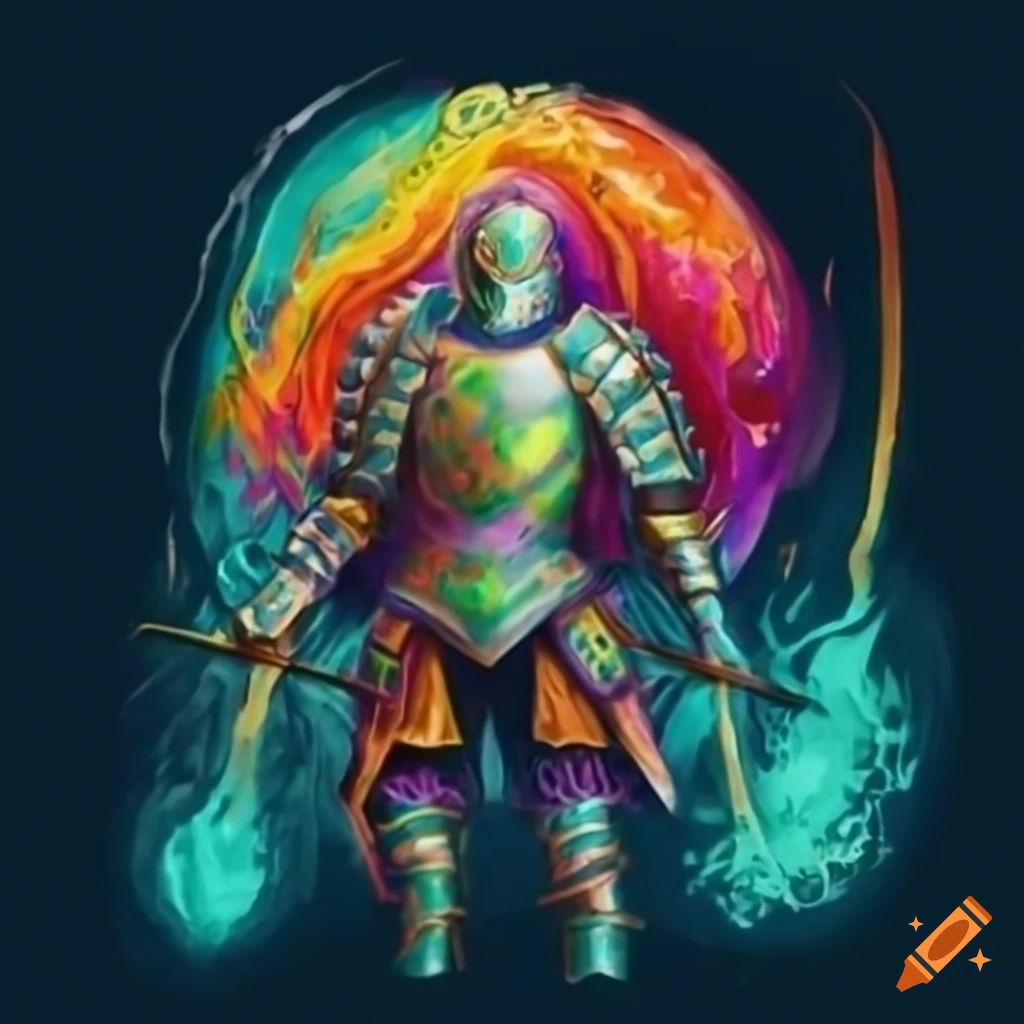 Renaissance painting of a male character in rock armor on Craiyon