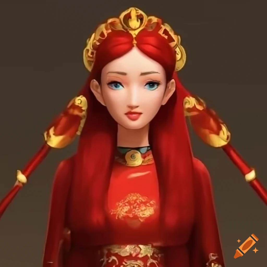 Image of a blonde medieval princess in a beautiful dress on Craiyon