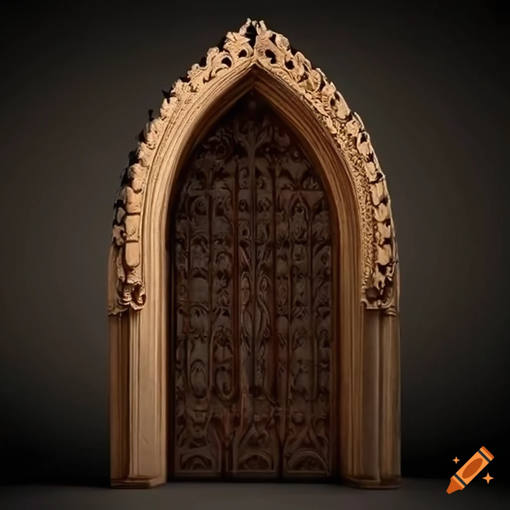 Detailed architectural stave carving on Craiyon