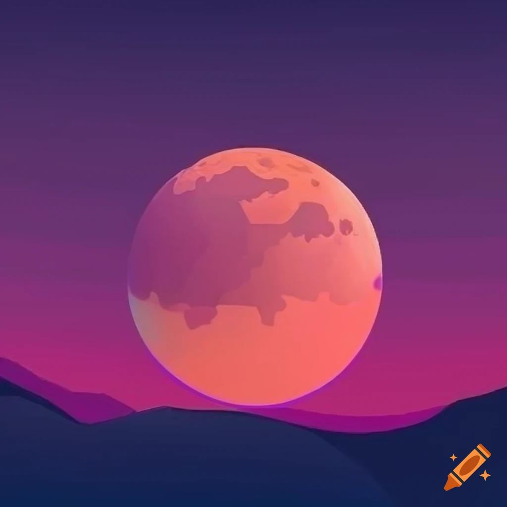 Geometric digital art of a moon on Craiyon