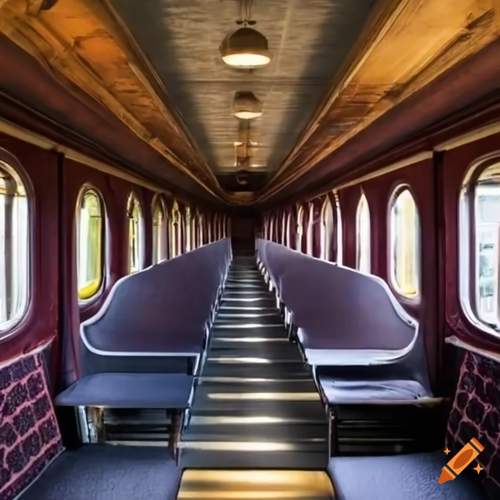 Empty train wagon interior on Craiyon