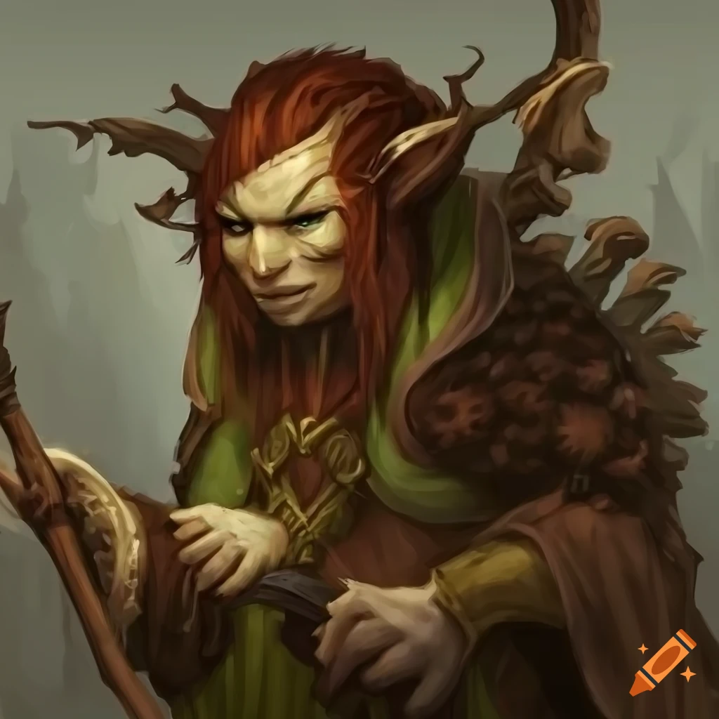 Felhide druid in magic: the gathering art style
