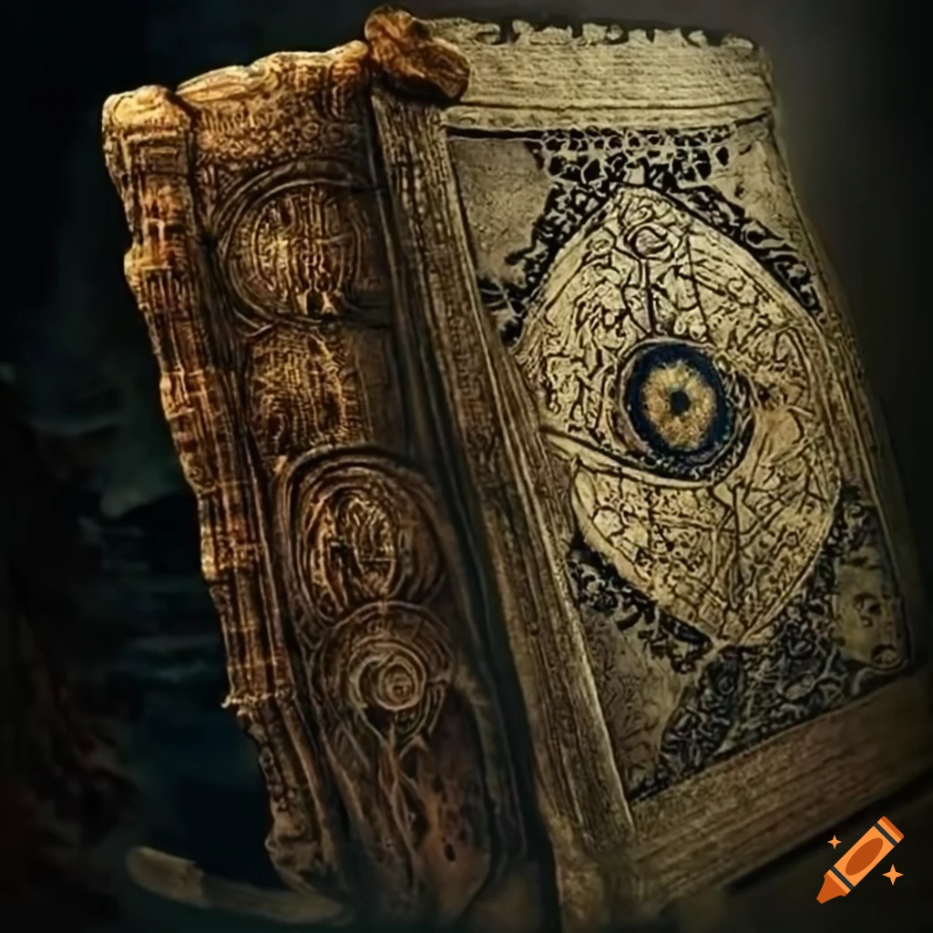 Artistic representation of ancient Arabian book with lovecraftian ...