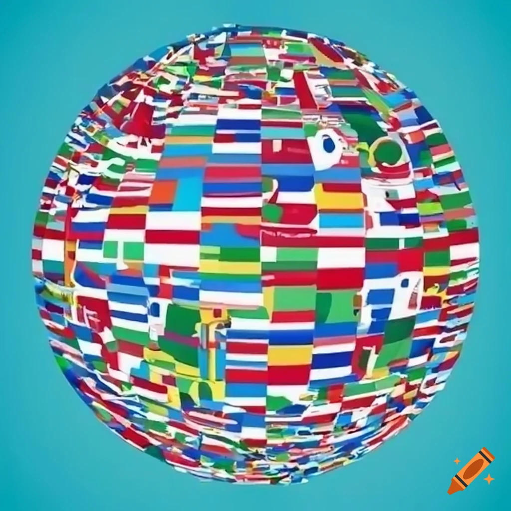 Flags from different countries on Craiyon