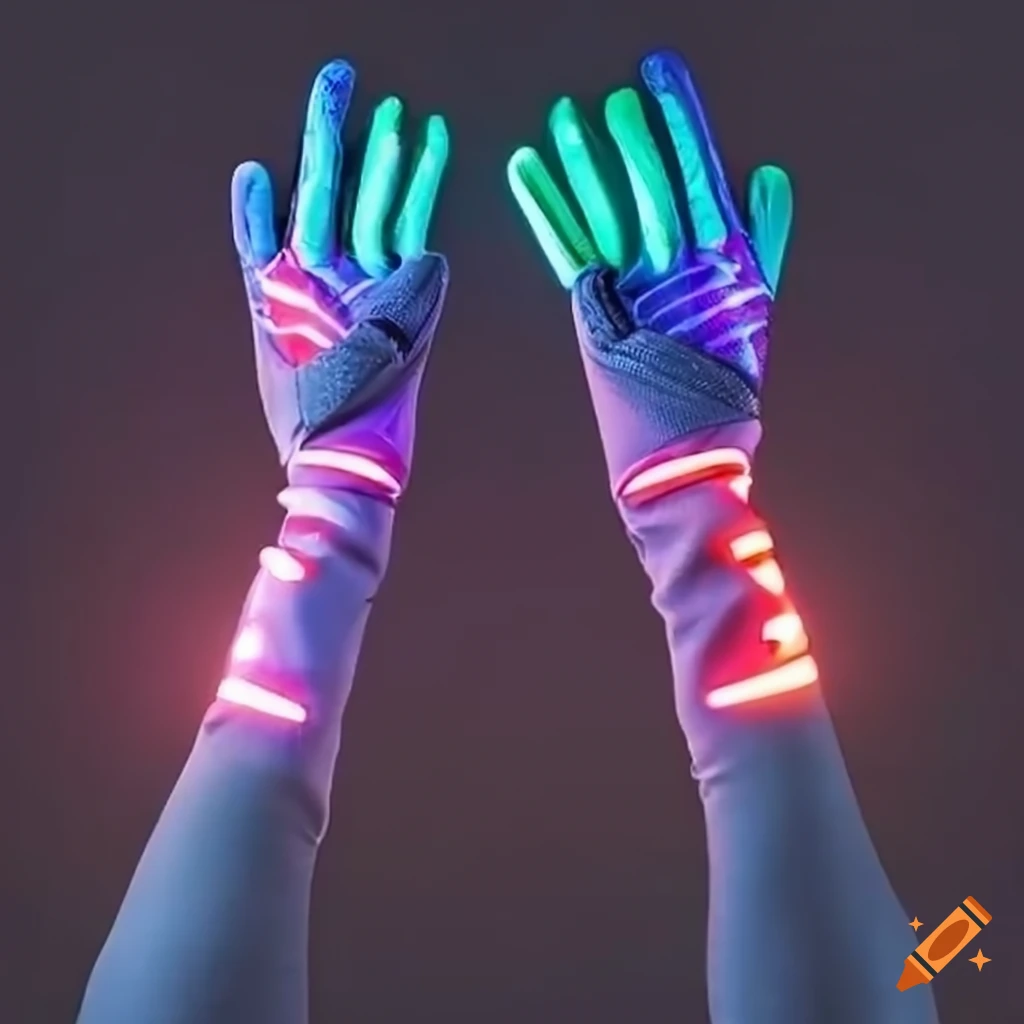 Elegant waterproof cycling gloves with led blinker on Craiyon