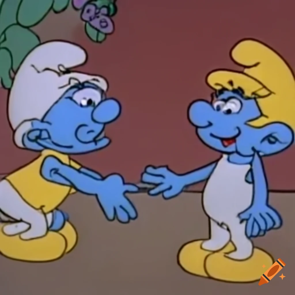 Cover of the smurfs 1981 tv series on Craiyon