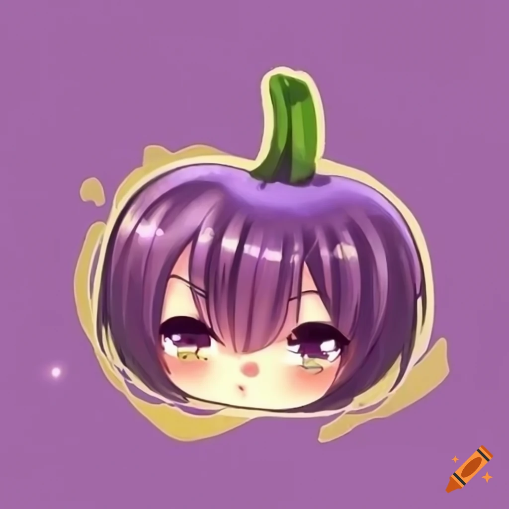 Chibi anime character enjoying grapes on Craiyon