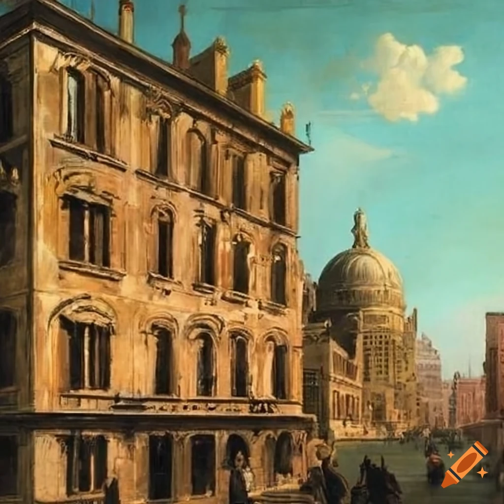 Canaletto's painting of a manhattan street in the gilded age on Craiyon