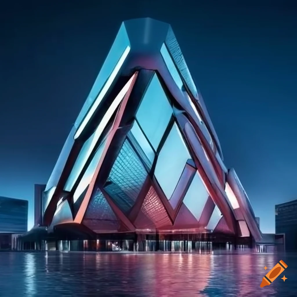 Futuristic hospital in an advanced architecture cityscape within a lush ...