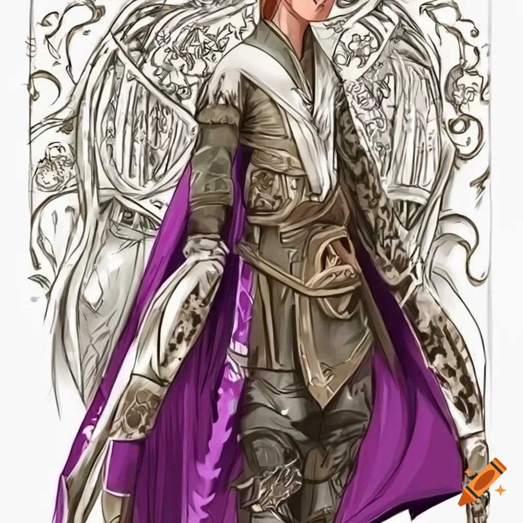 Male elf wizard coloring white on Craiyon