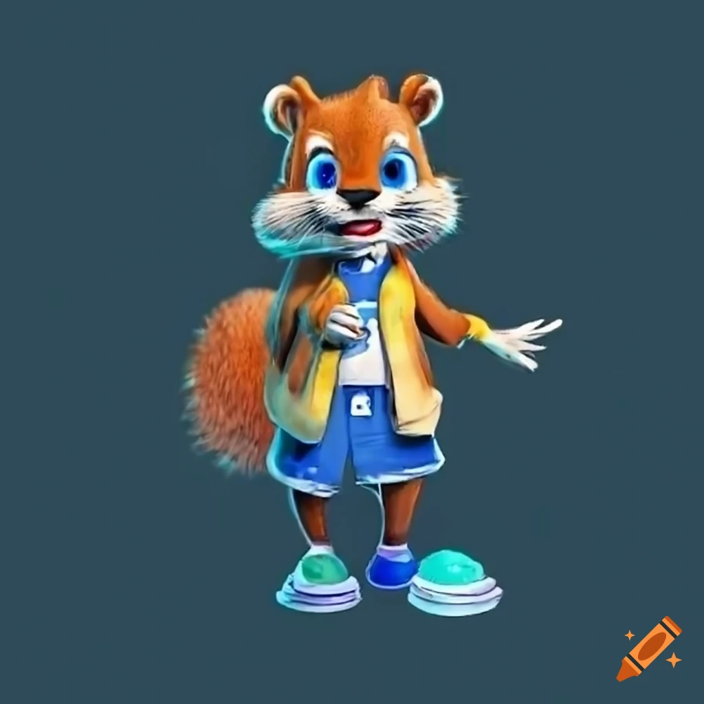 Conker the squirrel lofi music artwork on Craiyon