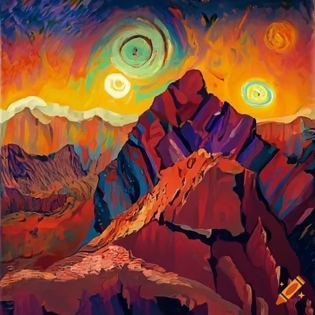 Abstract serigraph featuring salish motifs and fantasy creatures with ...