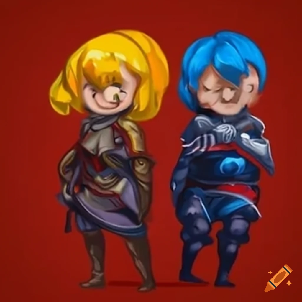 Image of battling non-player characters on Craiyon