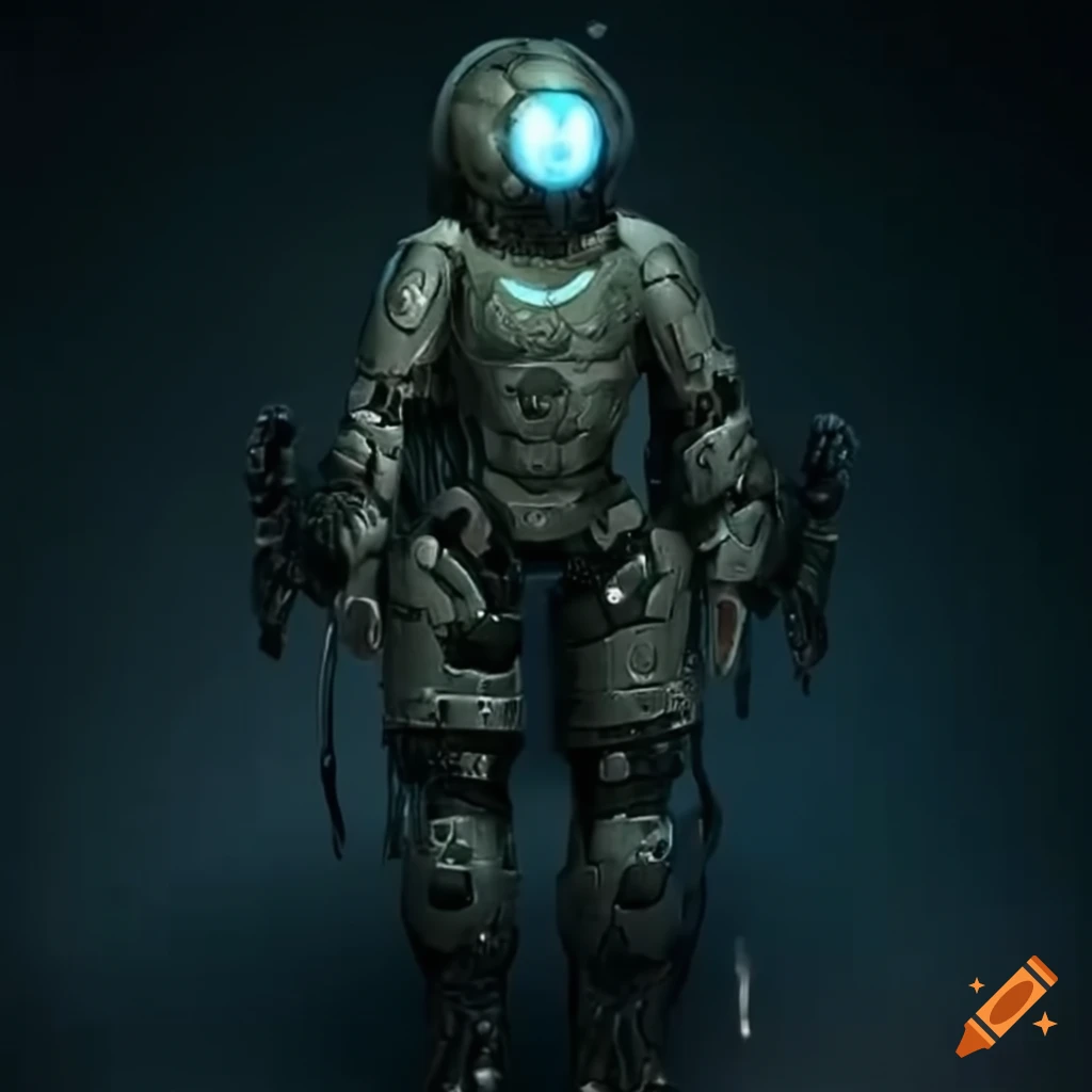 Russian cyborg wearing ushanka on Craiyon